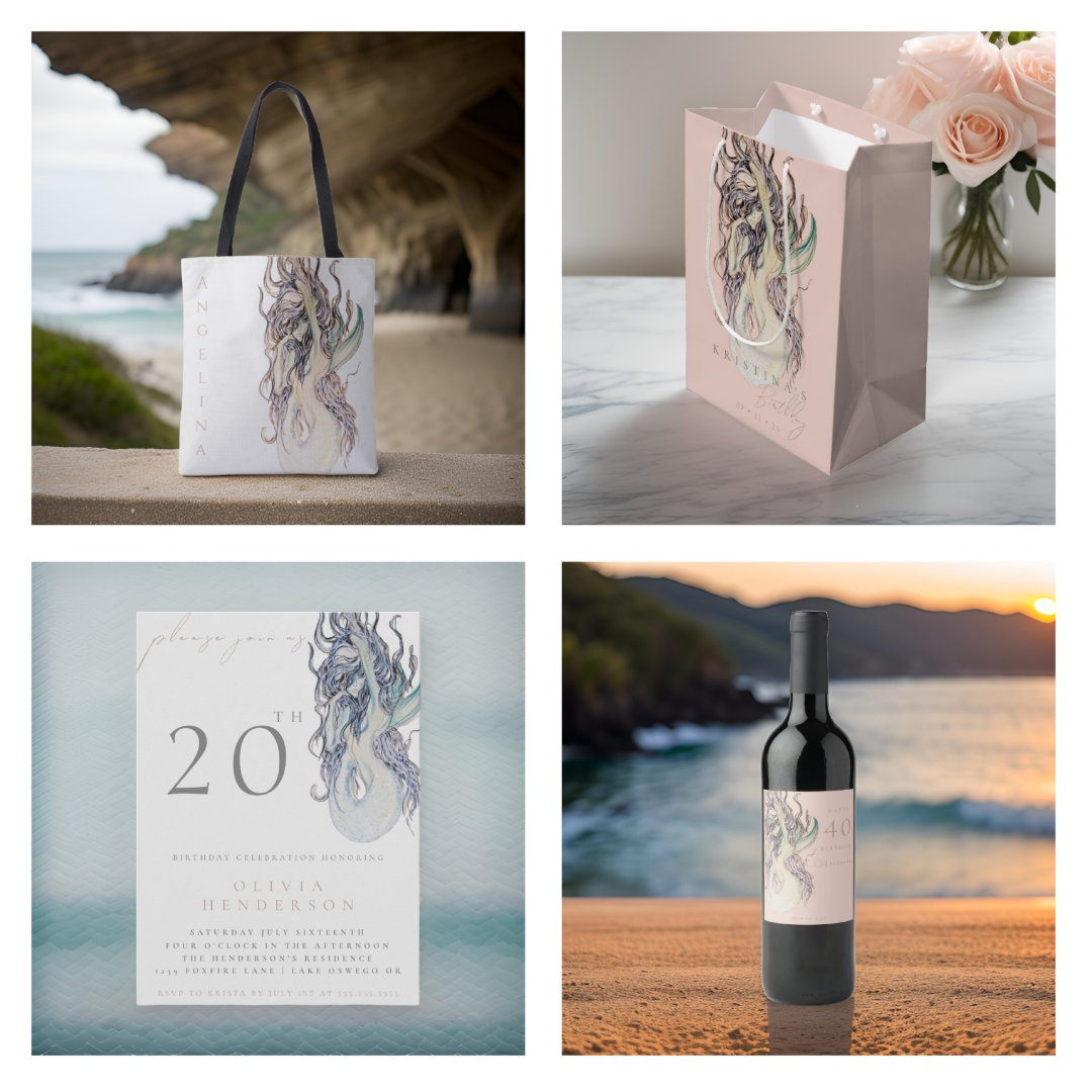 Adult Mermaid ANY Birthday Party Invitation | Zazzle