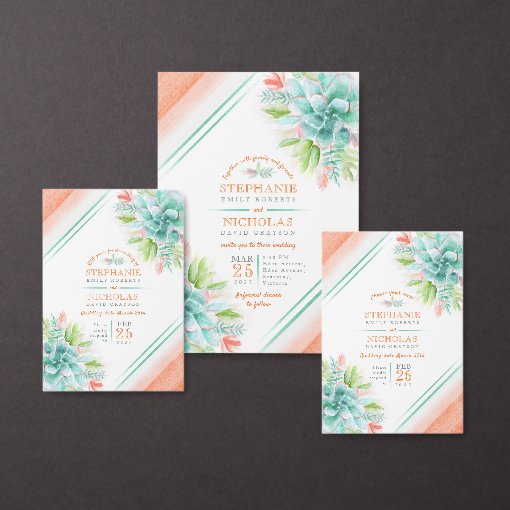 Succulents watercolor art table numbers | Zazzle