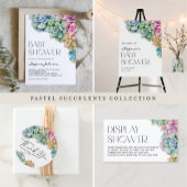 Watercolor Succulents Summer Baby Shower Welcome Poster | Zazzle