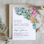 Watercolor Succulents Summer Baby Shower Welcome Poster | Zazzle