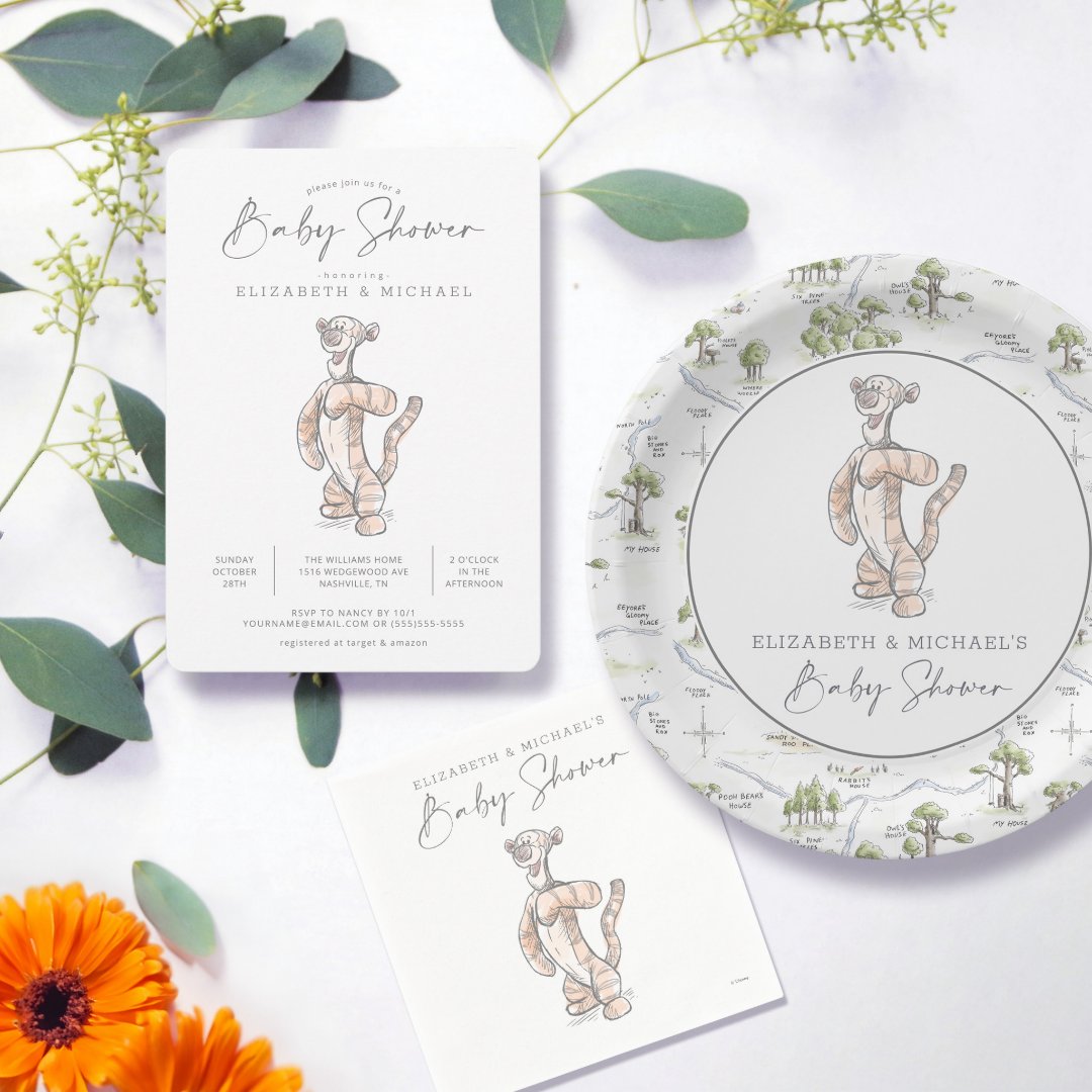 Watercolor Tigger Baby Shower Invitation | Zazzle