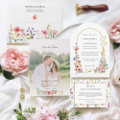 Watercolor Wildflower Spring Summer Arch Wedding Invitation | Zazzle