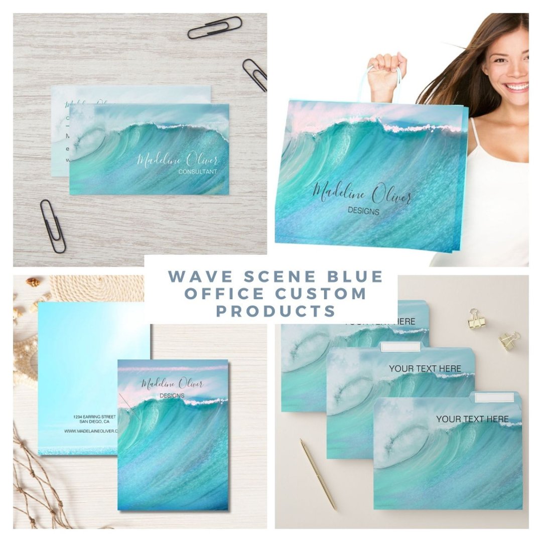 Ocean Waves Beach Sea Travel QR Code Modern Square Business Card | Zazzle