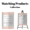 Wedding silver rose gold program timeline poster | Zazzle