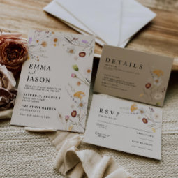 Boho Wildflower Table Seating Chard Cards | Zazzle