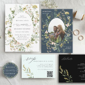 Wildflower Oval Frame Wedding Invitation | Zazzle
