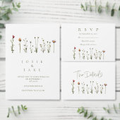 Illustrated Wild Flowers Seating Chart Invitation | Zazzle