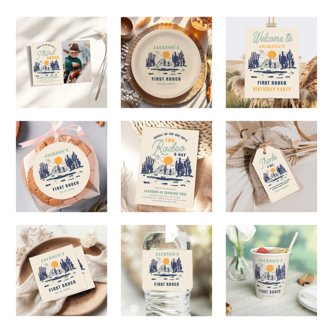 Vintage Desert Western Wild West 1st Birthday Napkins | Zazzle