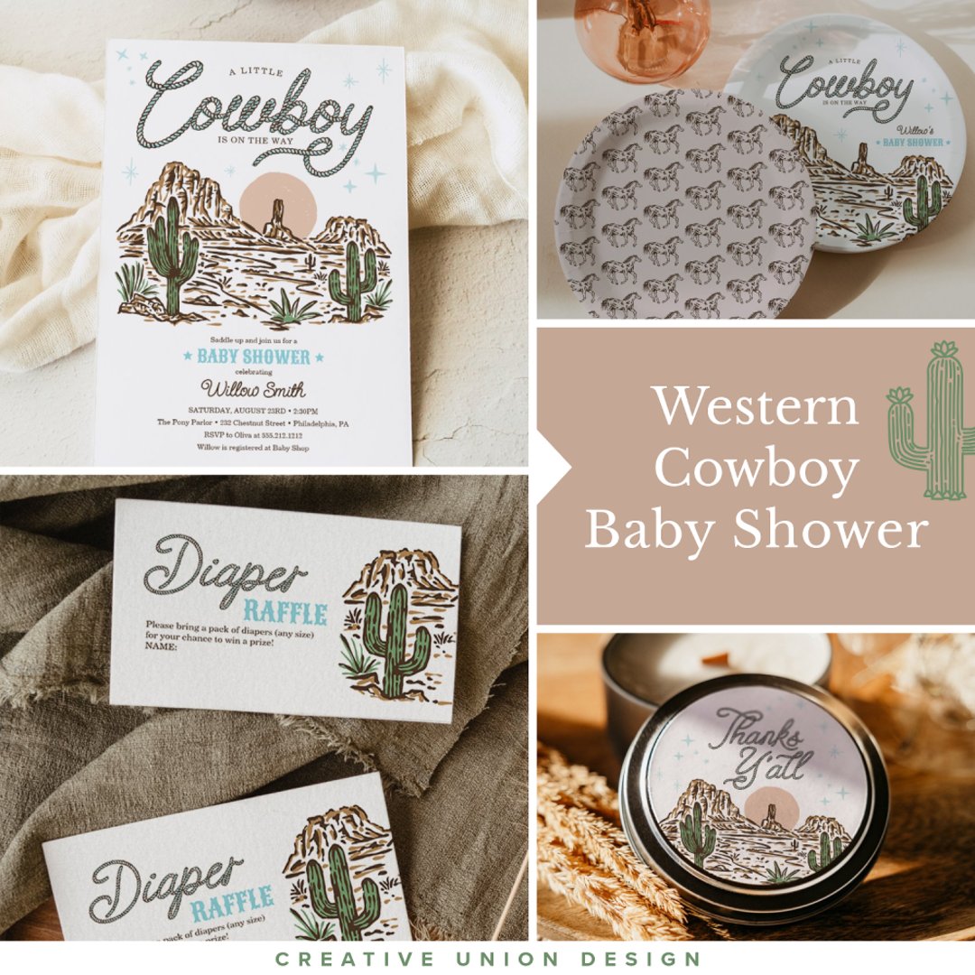 Western Cowboy Boy Whoa Baby Shower Invitation | Zazzle
