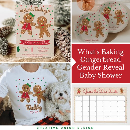 Gingerbread Gender Reveal Banner Photo Backdrop | Zazzle