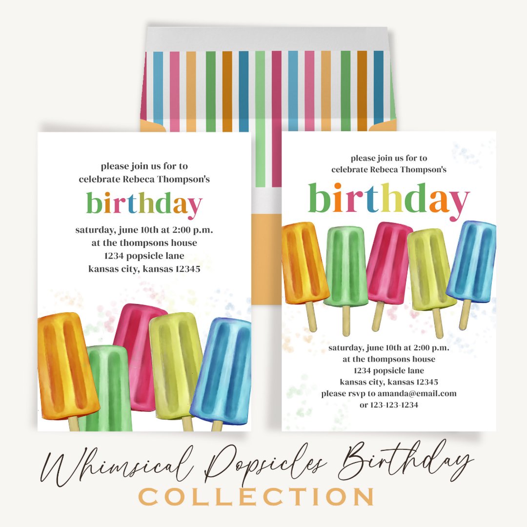 Birthday Colorful Simple Popsicles Cute Summer Gift Tags | Zazzle