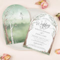 Watercolor Tree Whimsical Cottagecore Arch Wedding Invitation | Zazzle