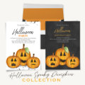 Halloween Simple Cute Pumpkin QR Code Social Media Invitation | Zazzle