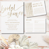 Modern White & Gold Calligraphy Bridal Shower Invitation | Zazzle