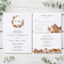 Fall Wedding All In One Invitation | Zazzle