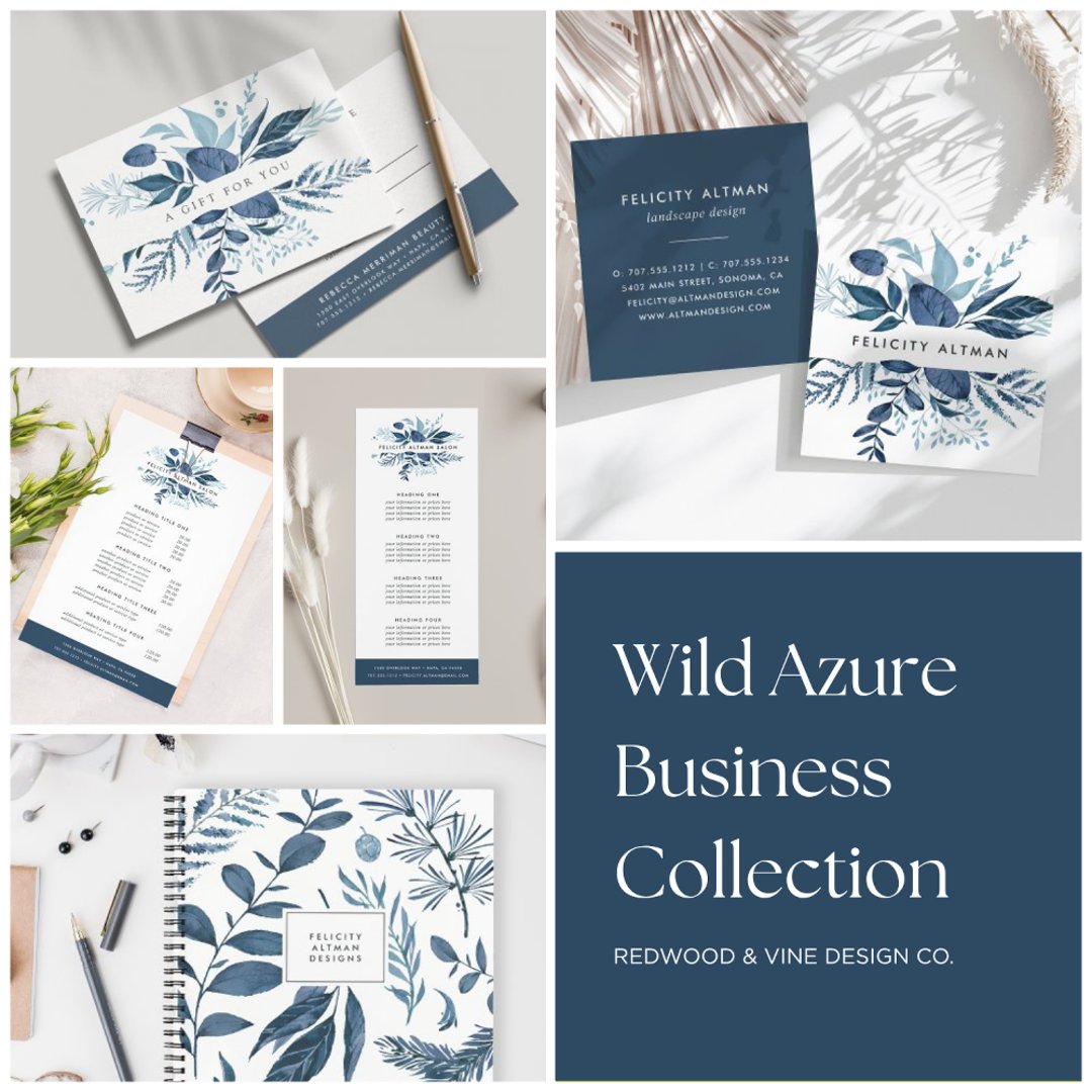 Wild Azure Vertical Business Card | Zazzle