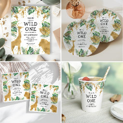 Wild One Safari 1st Birthday Party Green Gold Cake Pops | Zazzle