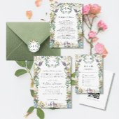 Wildflower Floral Meadow Spring Wedding Details Invitation | Zazzle