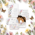 Elegant Wildflower Spring Summer Monogram Wedding Invitation | Zazzle