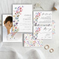 Elegant Wildflower Spring Summer Monogram Wedding Invitation | Zazzle