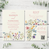Wildflower Wild Flower Floral Garden Wedding Invitation | Zazzle