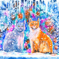 Winter Cats Christmas Holiday Card | Zazzle