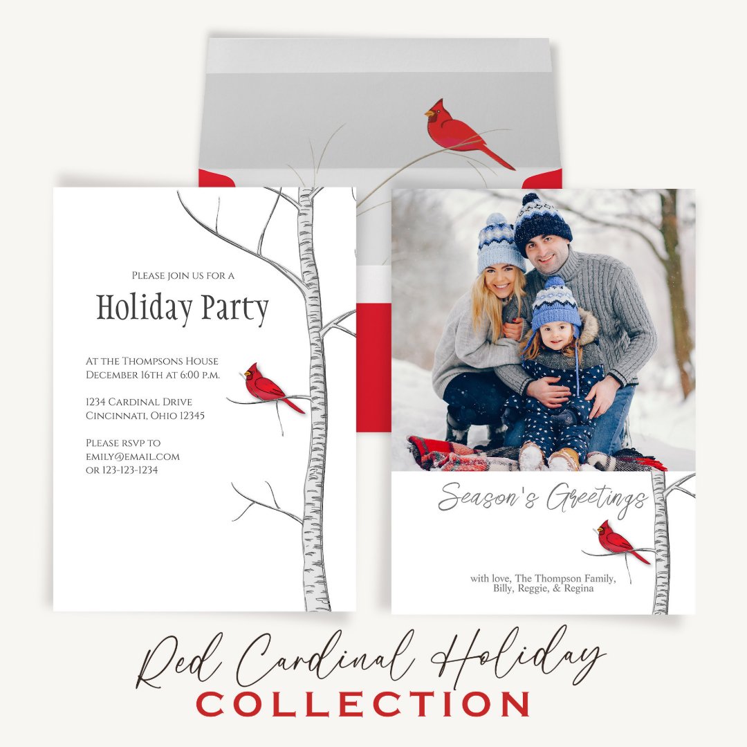 Simple Minimalist Winter Watercolor Red Cardinal Square Sticker | Zazzle