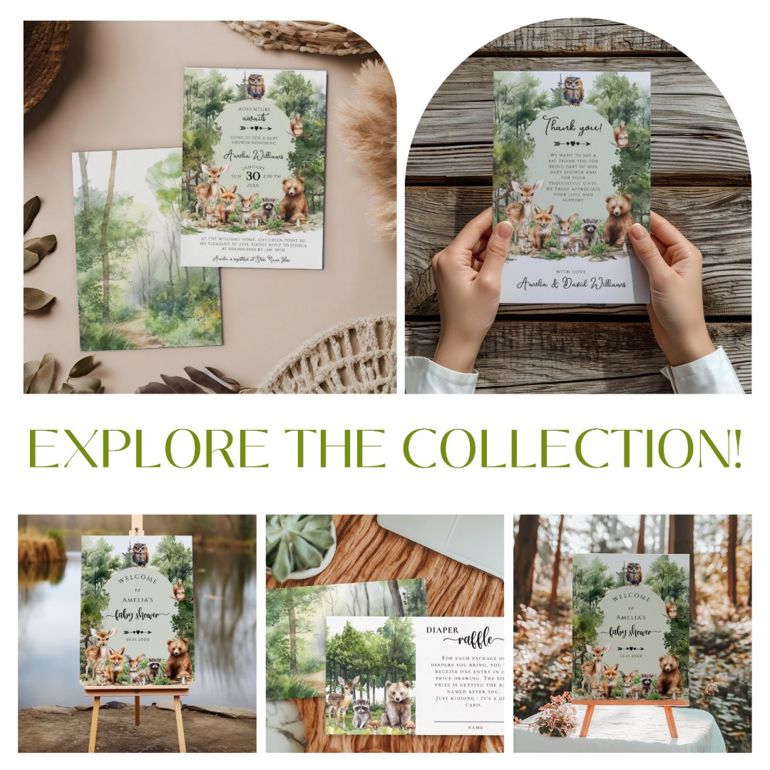 Forest Adventure Baby Shower Book For Baby Enclosure Card | Zazzle
