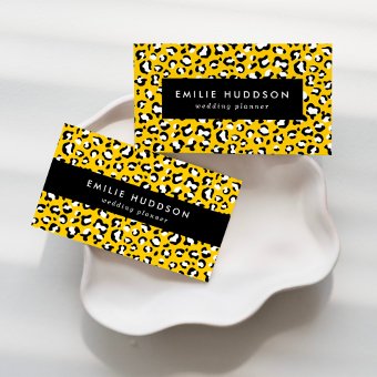 Leopard Print, Leopard Spots, Yellow Leopard Business Card | Zazzle