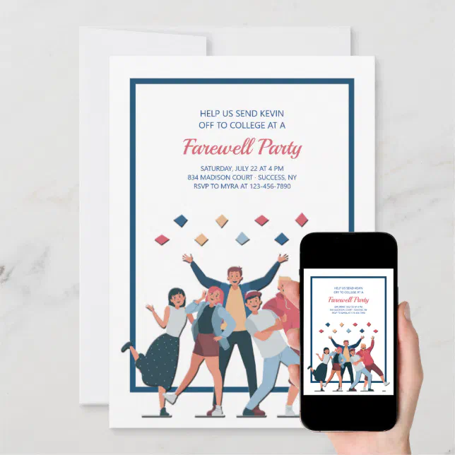 College Bound Farewell Party Invitation | Zazzle