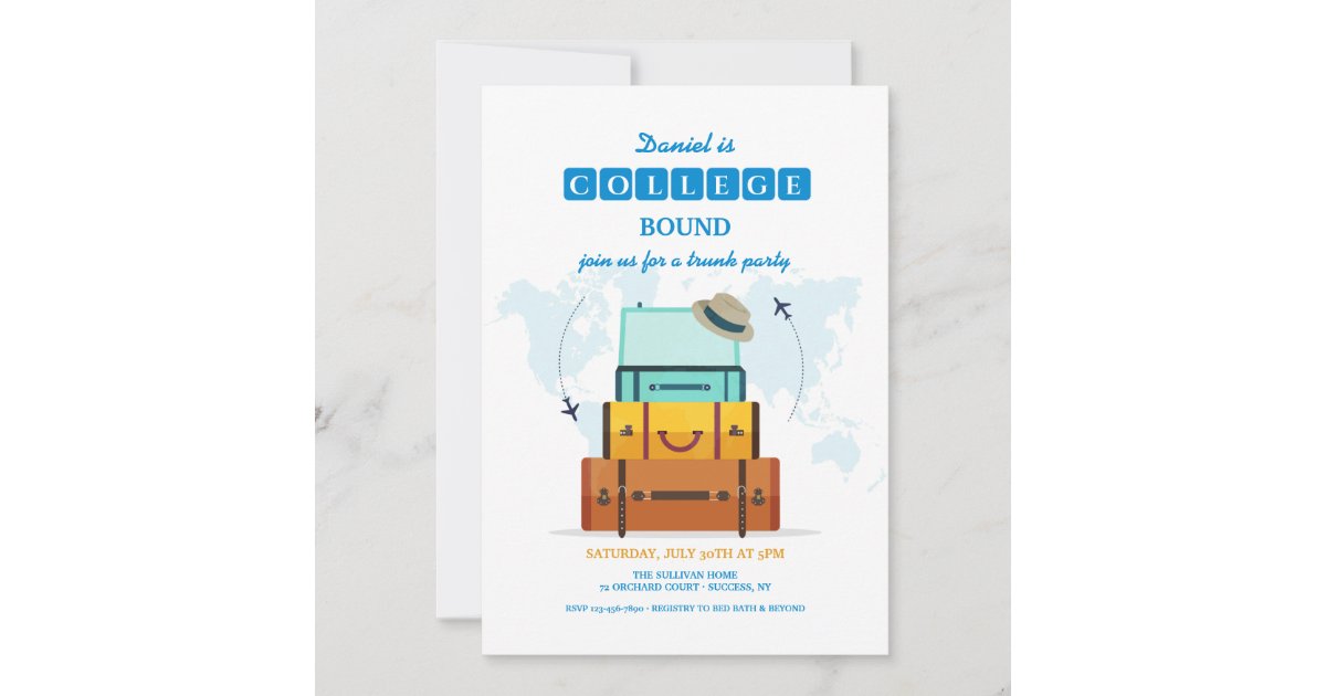 College Bound Male Invitation | Zazzle