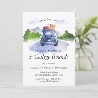 College Bound Party Invitation | Zazzle