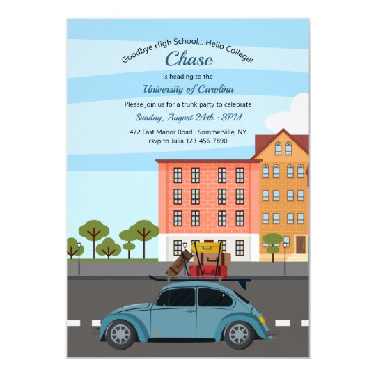 College Bound Trunk Party Invitation | Zazzle.com