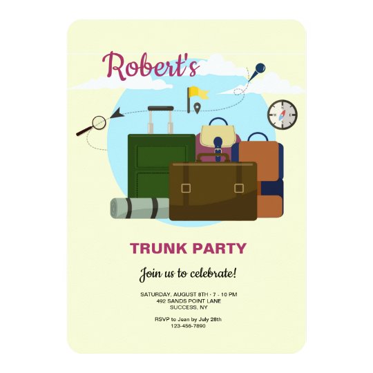 College Bound Trunk Party Invitations | Zazzle.com