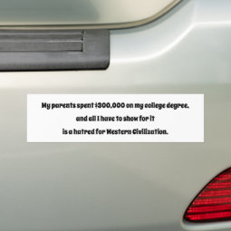 COLLEGE EDUCATION BUMPER STICKER | Zazzle