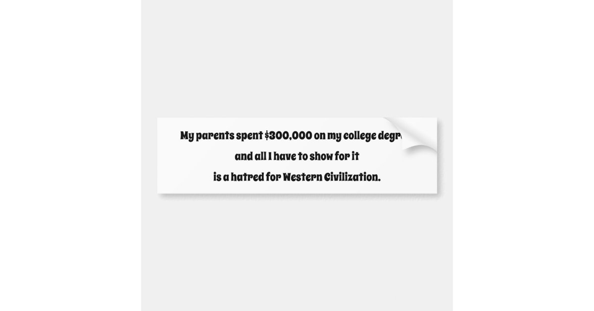 COLLEGE EDUCATION BUMPER STICKER | Zazzle