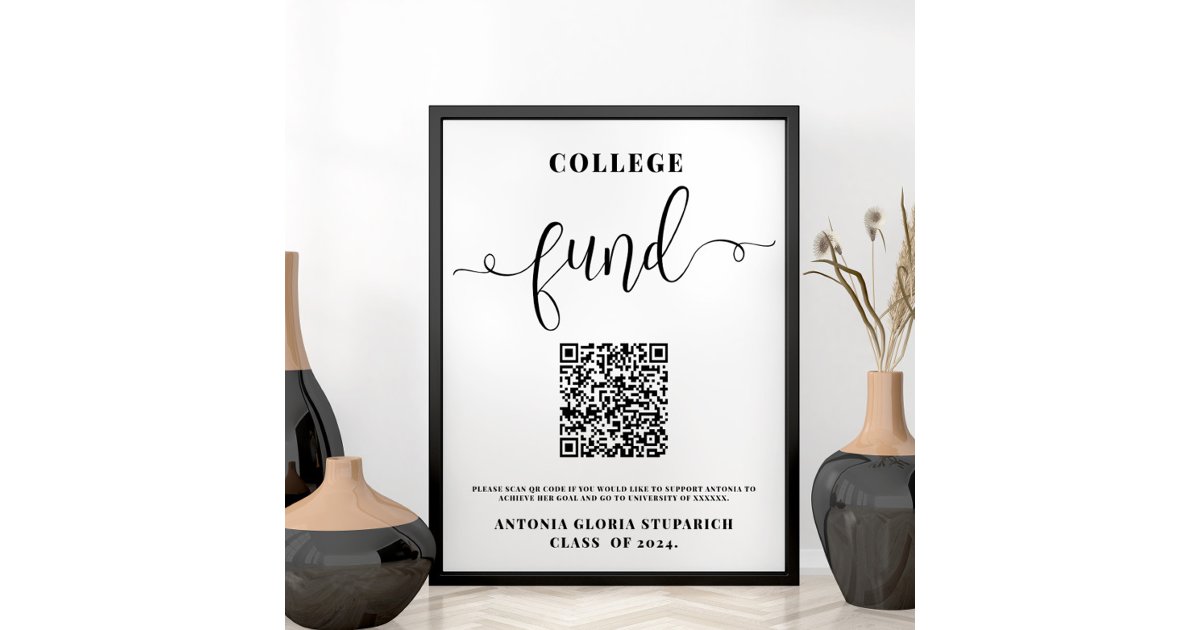College fund graduation sign printable sign | Zazzle