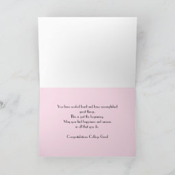 College Graduation Greeting Card -- Pink | Zazzle