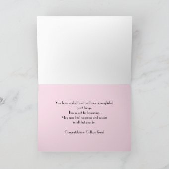 College Graduation Greeting Card -- Pink | Zazzle
