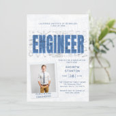 College Graduation Party Engineer Technology Blue Invitation | Zazzle
