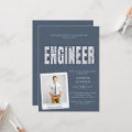 College Graduation Party Engineer Technology Gray Invitation | Zazzle