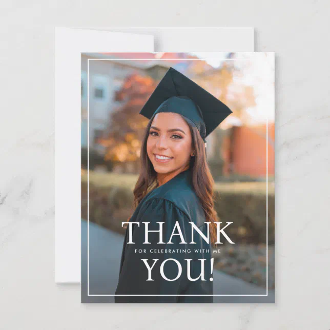 College Graduation Party Thank You Card Template | Zazzle