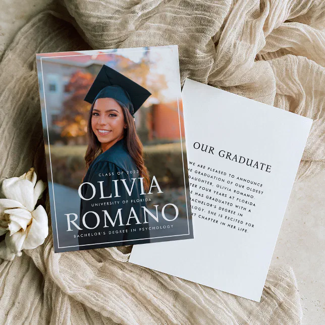 College Graduation Photo Announcement Card | Zazzle