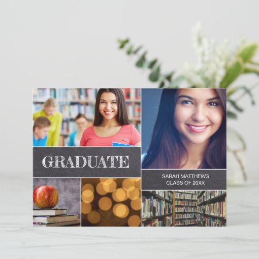 College Graduation Photo Collage Announcement | Zazzle