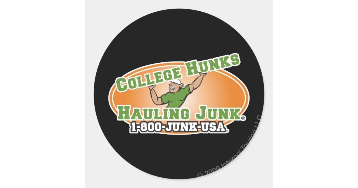 College Hunks Hauling Junk Official Logo Classic Round Sticker | Zazzle