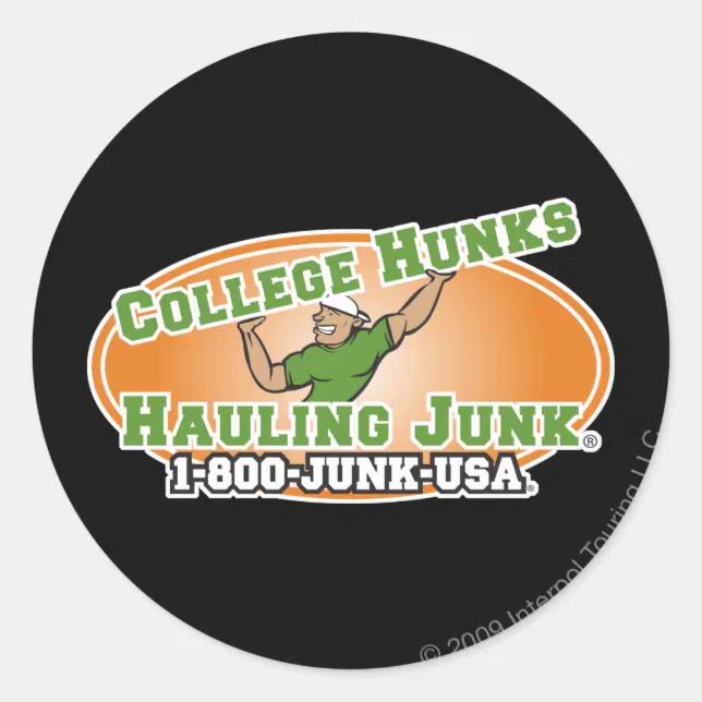 College Hunks Hauling Junk Official Logo Classic Round Sticker | Zazzle