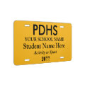 College or High School Student License Plate | Zazzle