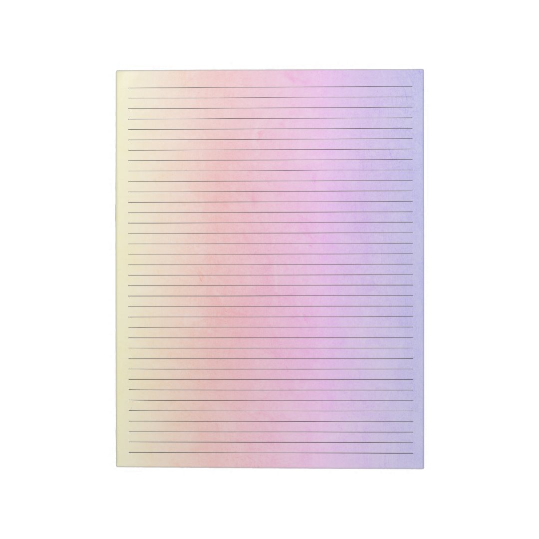 College Ruled Paper - Watercolor Pink and Purple Notepad | Zazzle