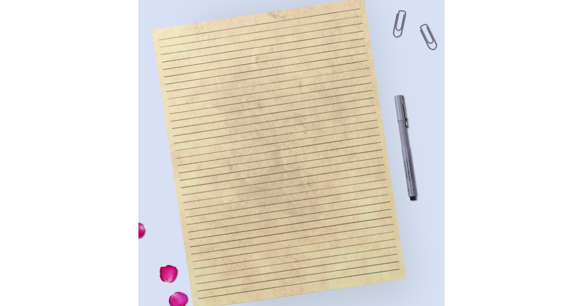 College Ruled | Yellow Vintage Paper Background Notepad | Zazzle