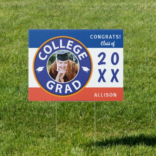 College School Photo Graduation Yard Sign | Zazzle